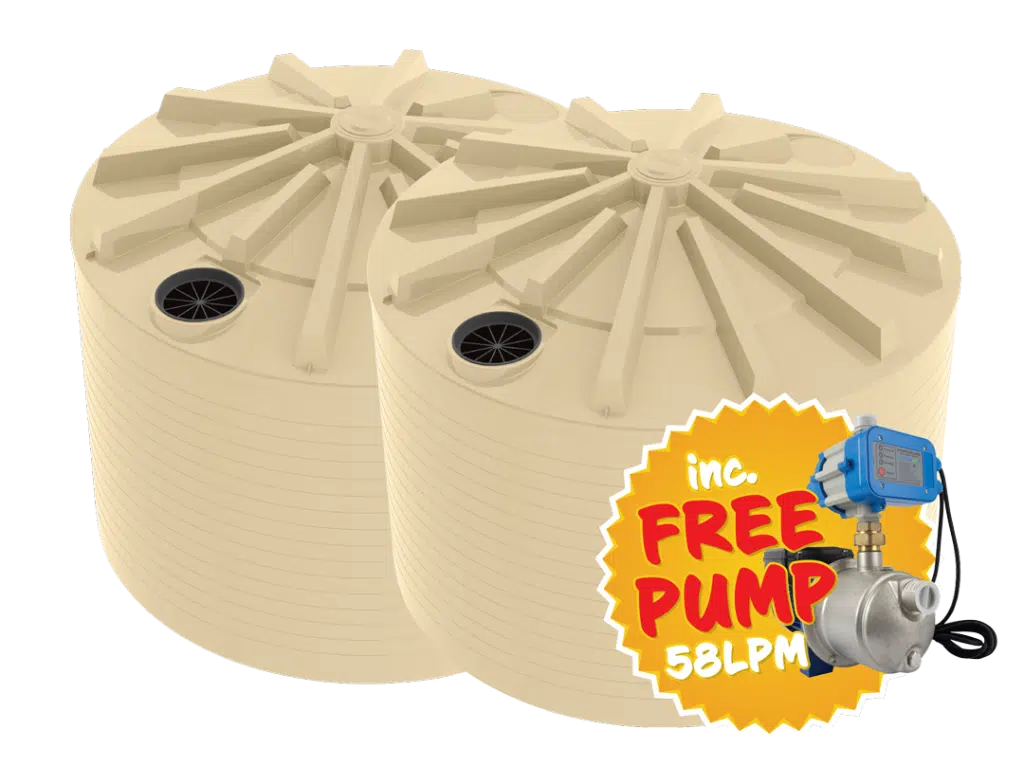 Spring Deals - 2 x 5000Gal Water Tanks + Pump - Nu-Tank